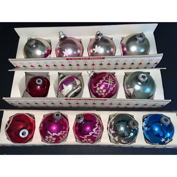Shiny Brite | Holiday | 3 Shiny Brite Glass Christmas Ornaments 3 ...